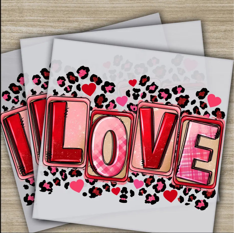 Love, Valentine's Day, Ready to Press, Personalized DTF Transfers ...